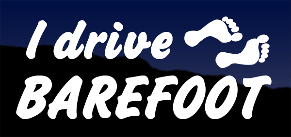 Vinyl Stickers :: Barefoot Stickers :: I drive BAREFOOT Sticker
